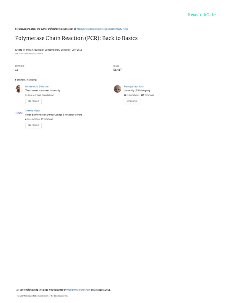 PCRFINAL PCR Final Notes For PCR Studies | PDF | Polymerase Chain ...