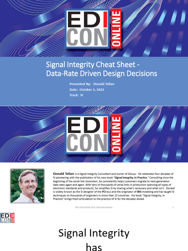 Signal Integrity Cheat Sheet Data Rate Driven Design Decisions | PDF ...