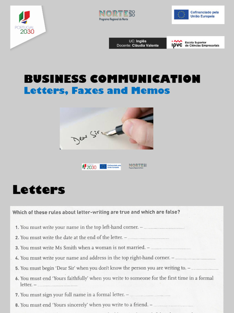 Letters, Faxes Memos | PDF