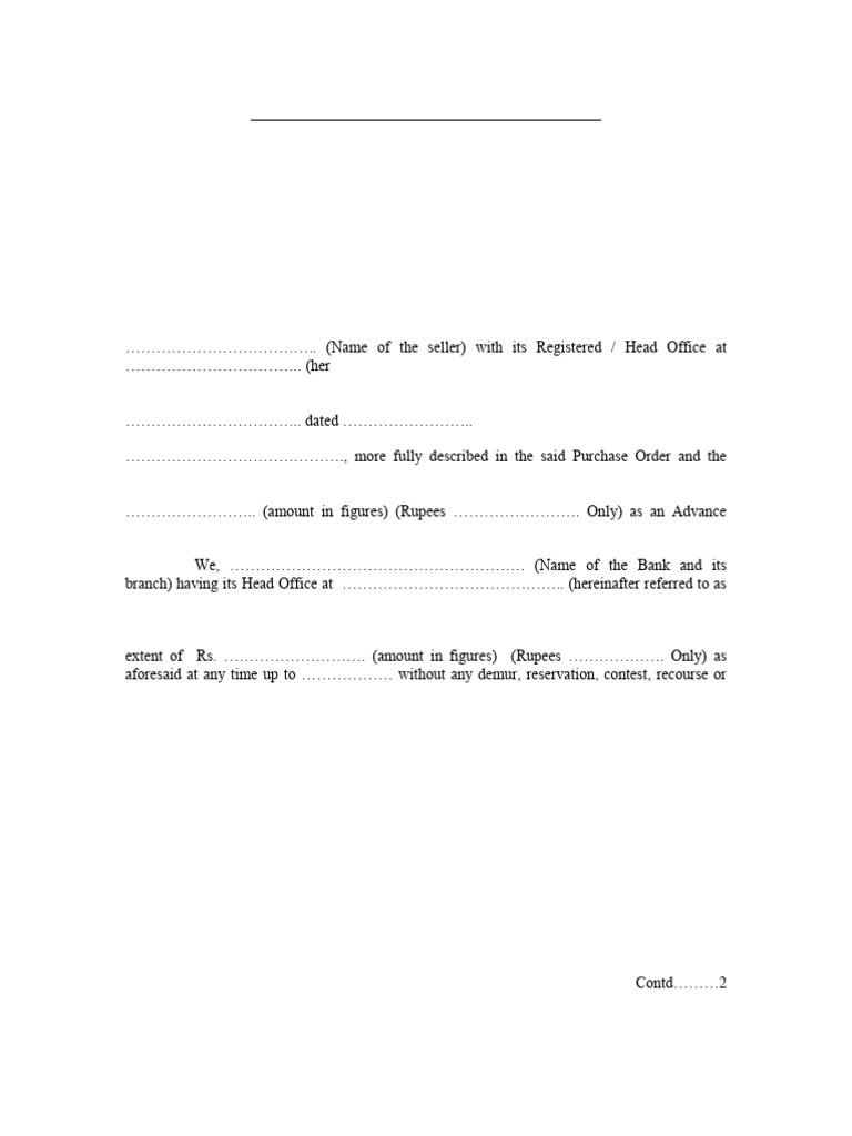 Advance Payment Guarantee Format | PDF | Guarantee | Private Law