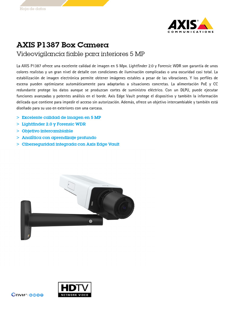 Cámara AXIS P1387: Videovigilancia 5 MP | PDF | Estabilización de ...