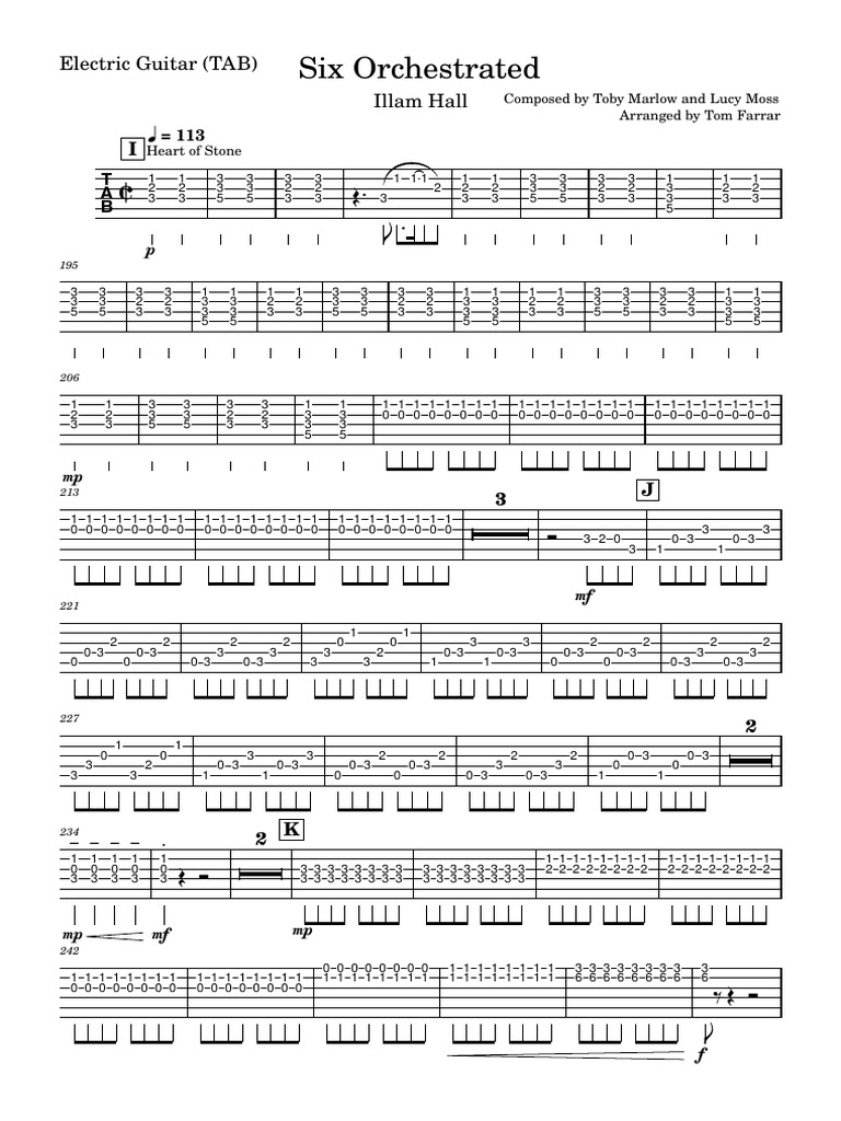 Six Orchestrated Electric Guitar TAB | PDF | Broadway Theatre | Musical ...