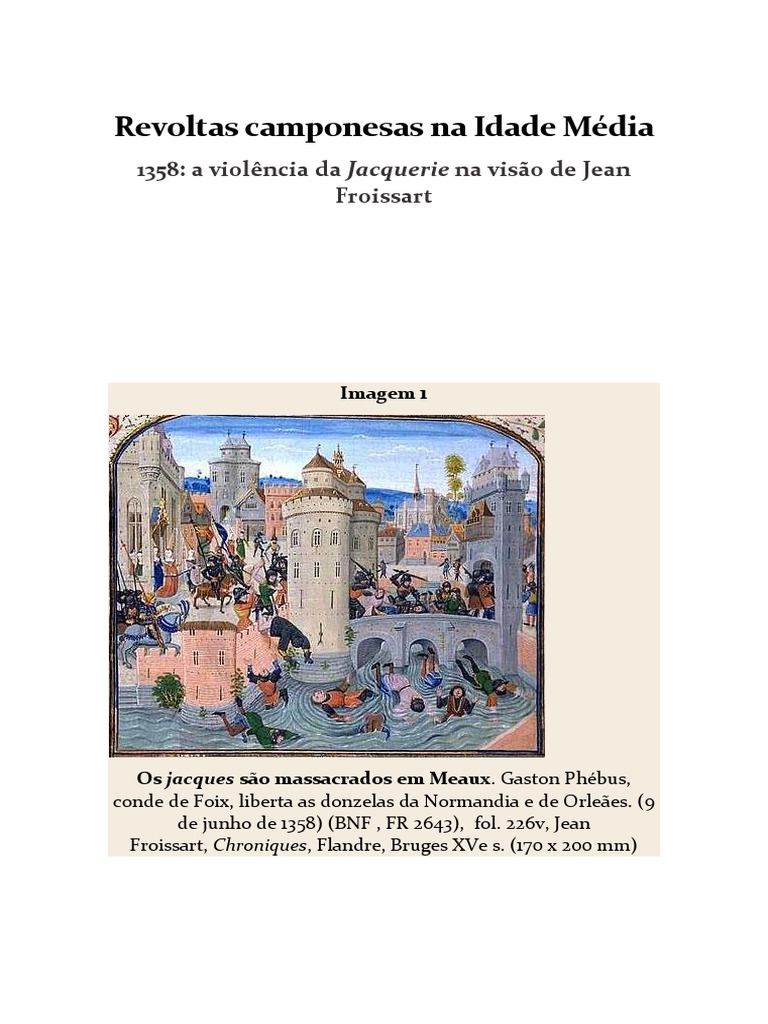 Jacquerie: Revolta Camponesa de 1358 | PDF | Idade Média | Servidão