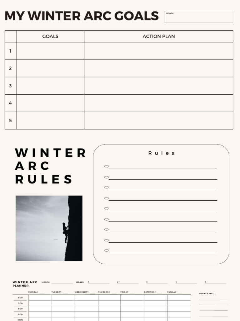 Winter Arc Challenge Planner2 | PDF