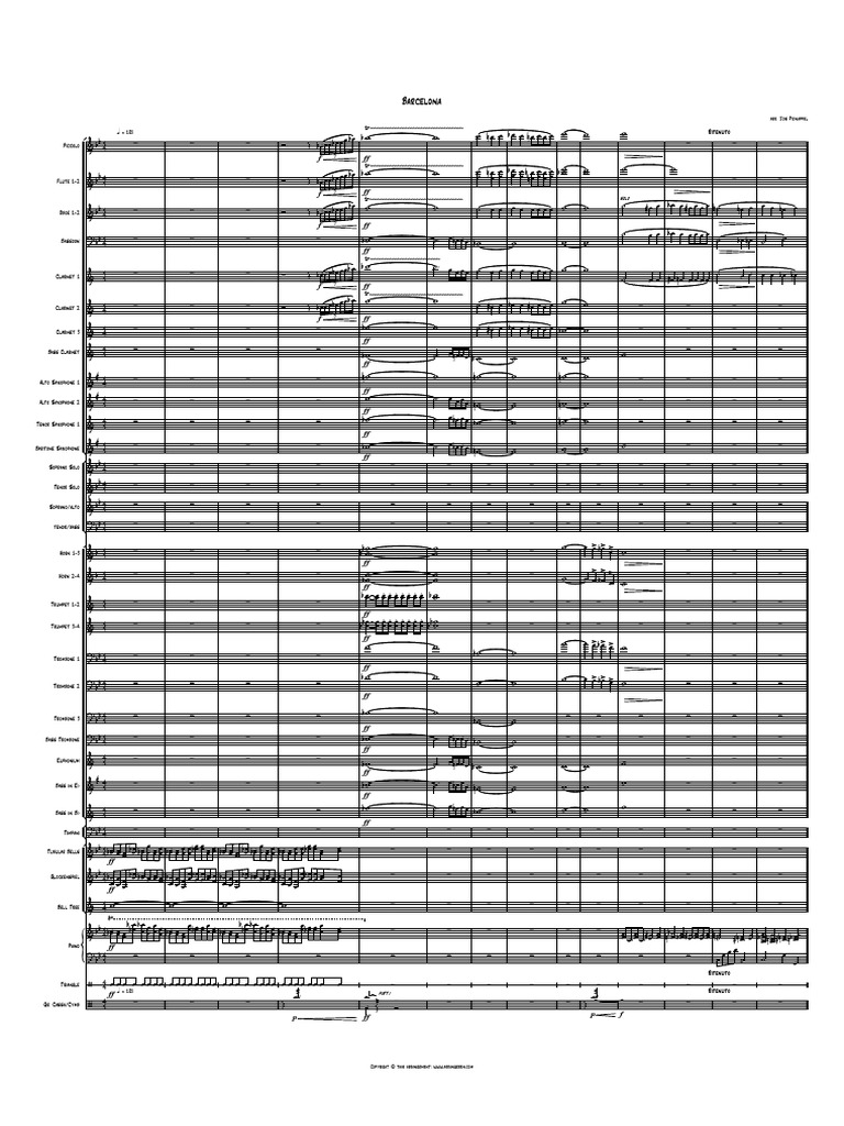 Barcelona - Solos - SATB BAcking - Full Score | PDF | Tenor Saxophone ...
