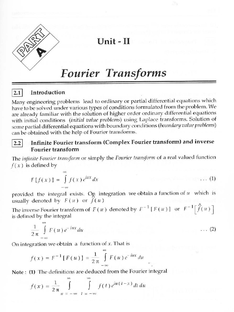 Unit-2 Fourier Transforms | PDF