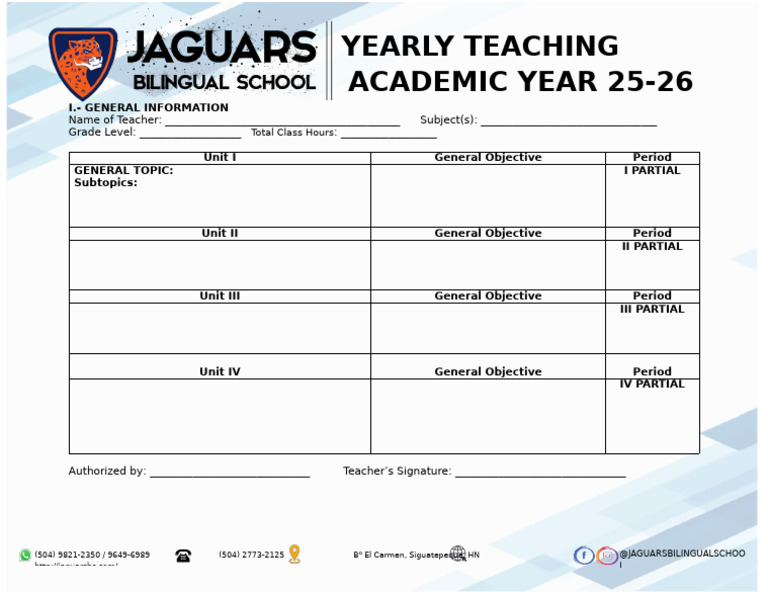 Yearly Teaching Plan 2025-2026 | PDF