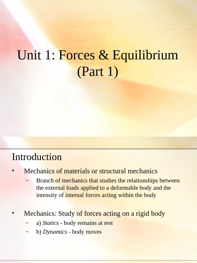 Lec1 - Mechanics of Structure | PDF | Force | Euclidean Vector