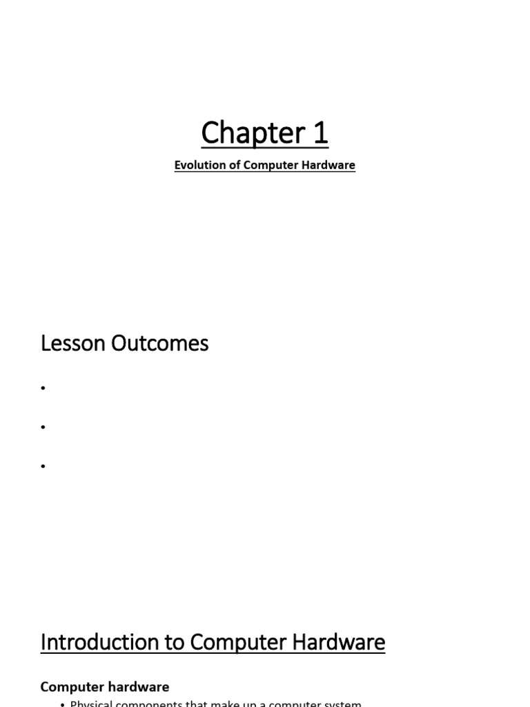 Chapter 1 - Introduction To Computer Hardware | PDF
