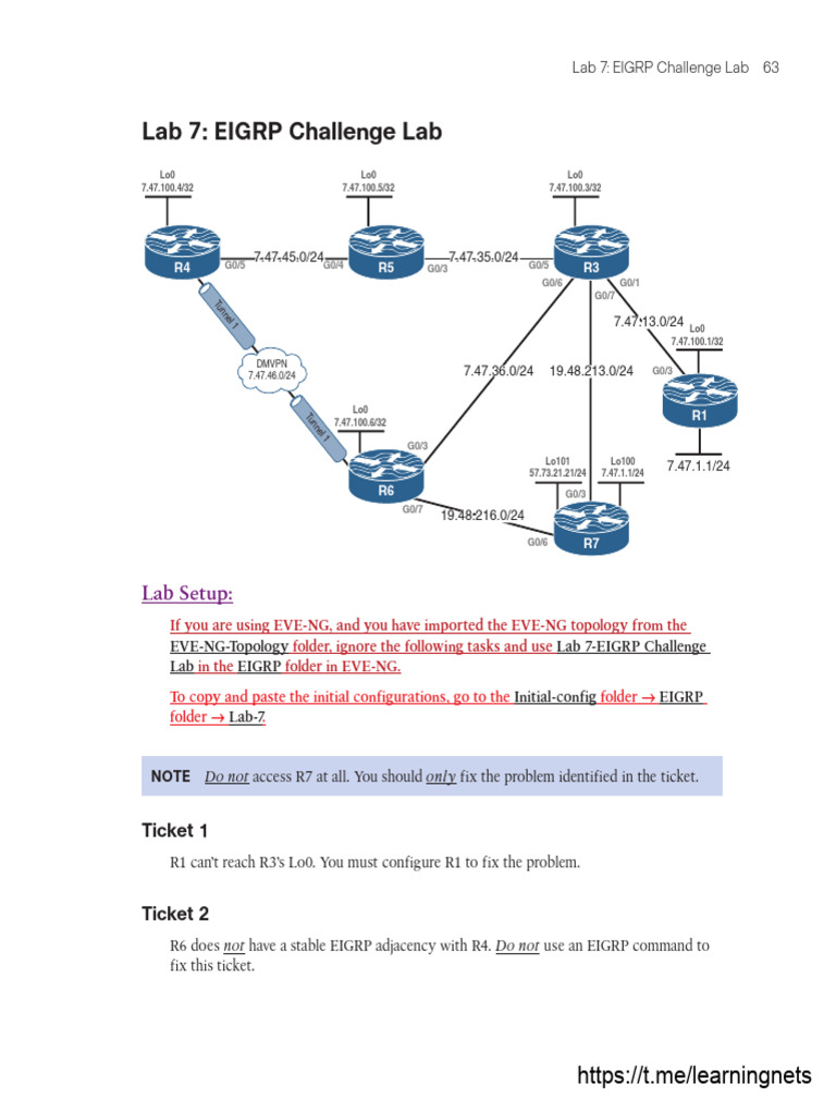 Lab 7 - EIGRP Challenge Lab | PDF | Routing | Multicast