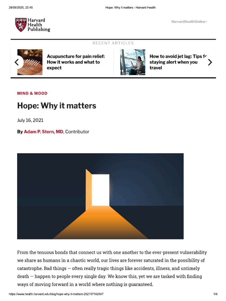 Hope Why It Matters | PDF