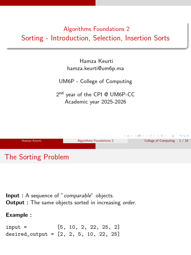 3 Intro Sorting Algortihms Selection Sort | PDF | Algorithms | Computer ...