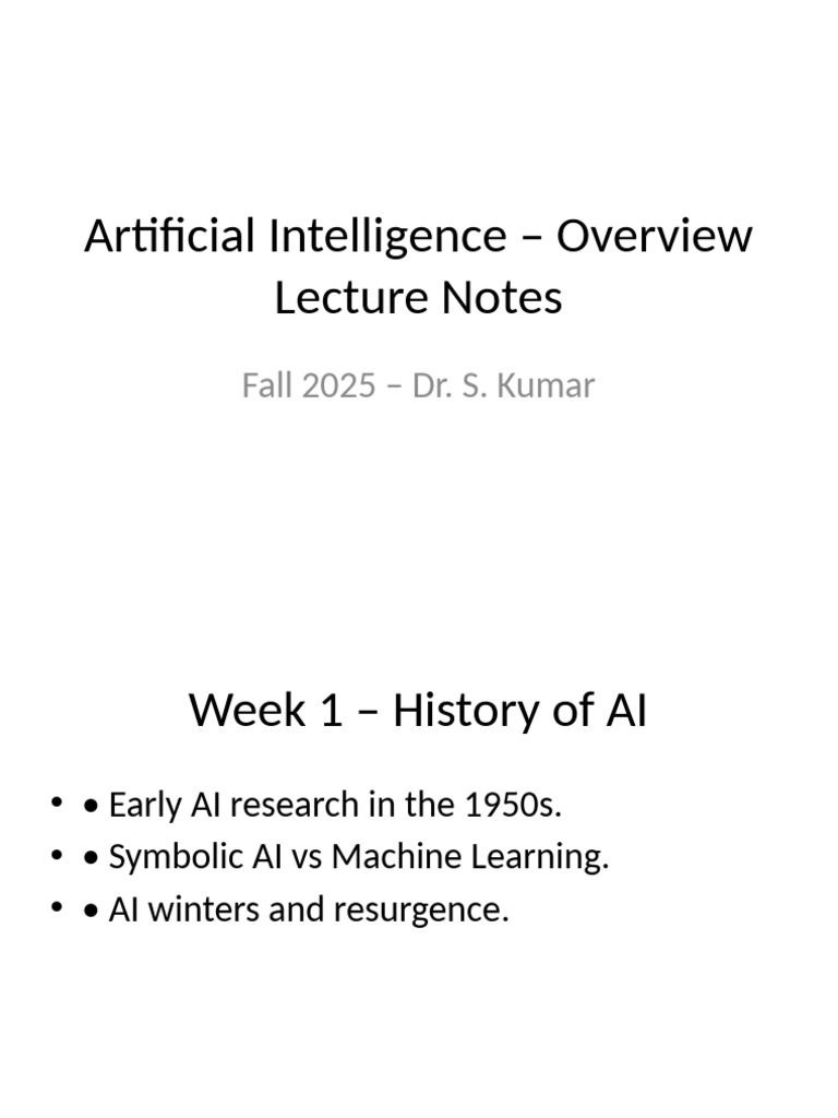 Artificial Intelligence Overview Pdf