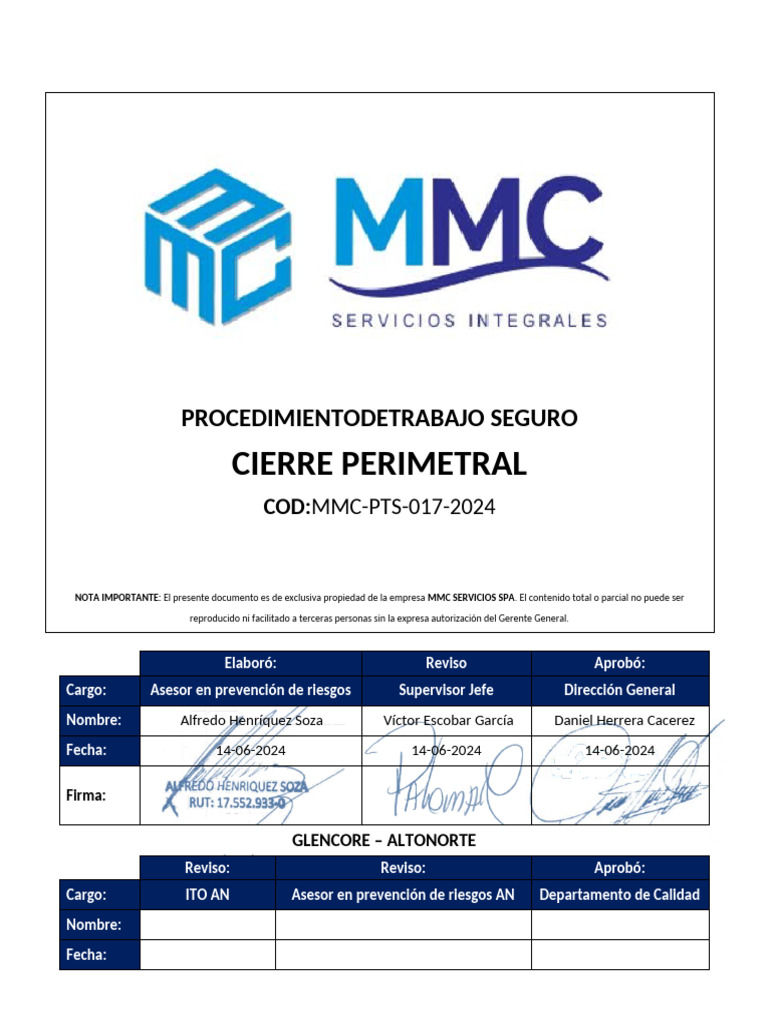 Mmc-pts-017 Cierre Perimetral | PDF | Protector solar