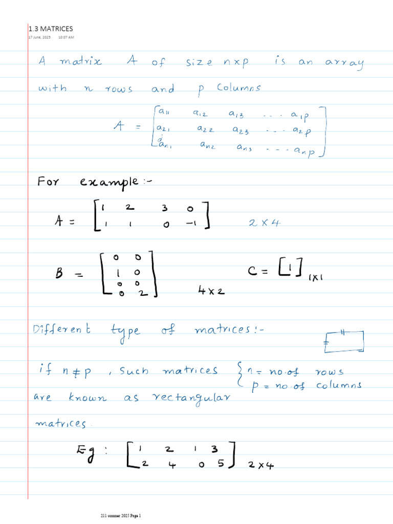 Understanding Matrices: Summer 2025 | PDF