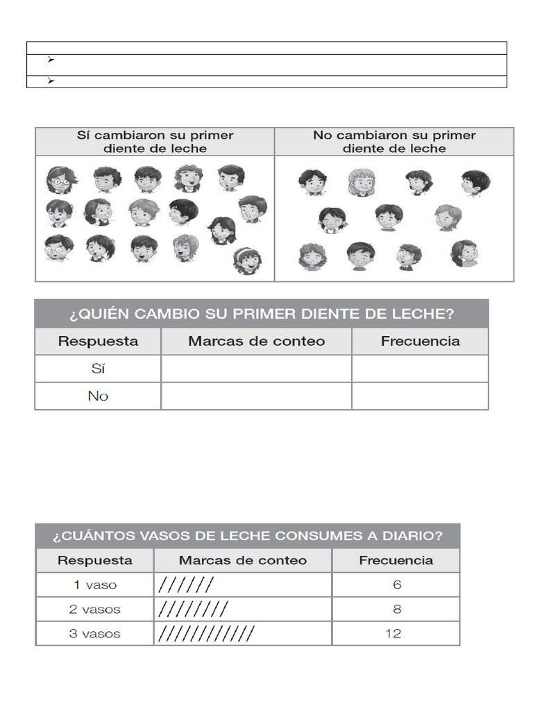Tablas de Conteo y Pictogramas para Primer Básico | PDF