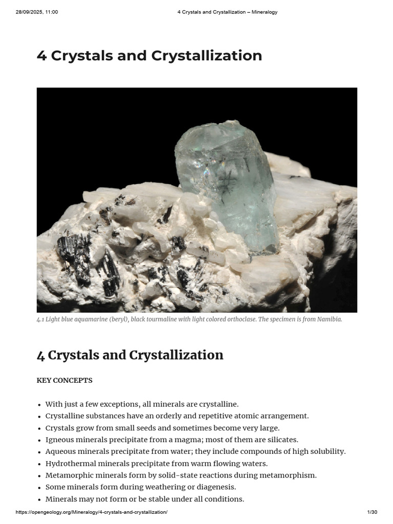 Crystals and Their Formation Processes | PDF | Minerals | Igneous Rock