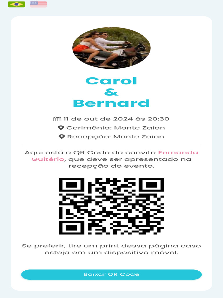 Convite para Cerimônia de Carol e Bernard | PDF