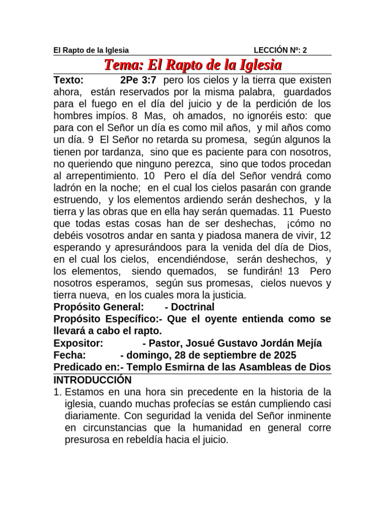 Doct - Rapto - El Rapto de La Iglesia | PDF | Cristo (título) | Gran tribulación