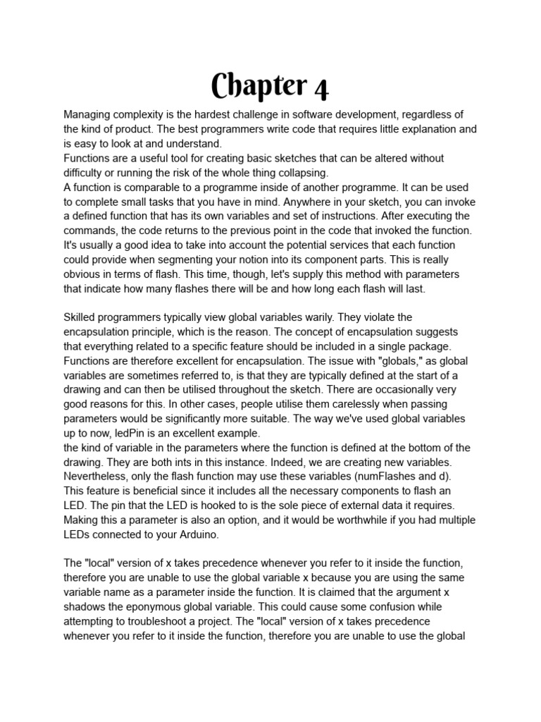Chapter 4 Defination of Arduino | PDF | Parameter (Computer Programming) | Software Development