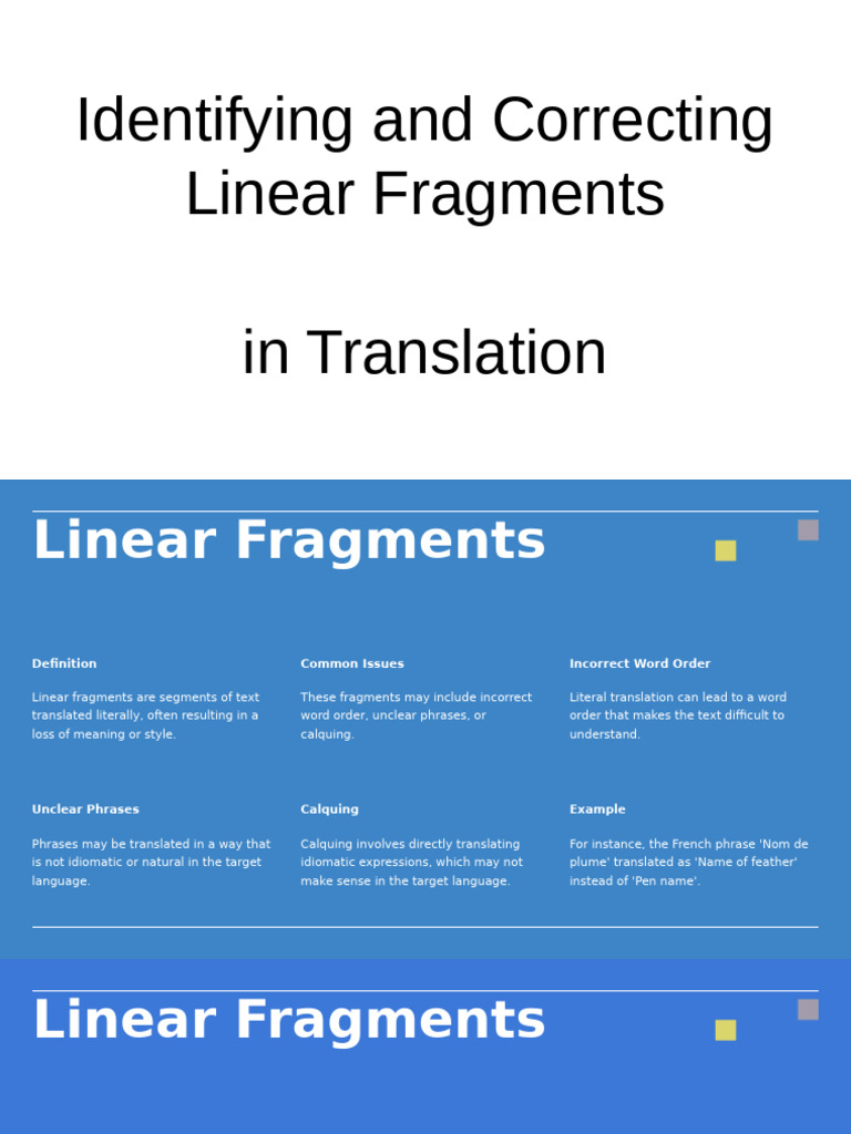 Identifying and Correcting Linear Fragments | PDF