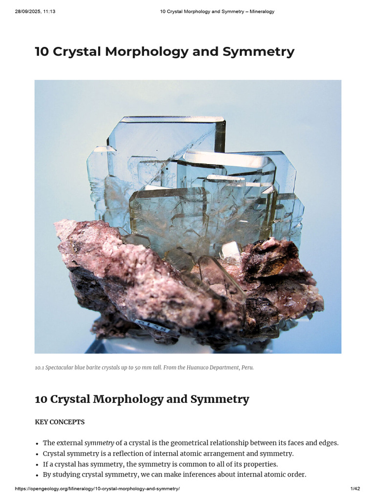 Crystal Morphology and Symmetry Explained | PDF | Rotation | Crystal ...