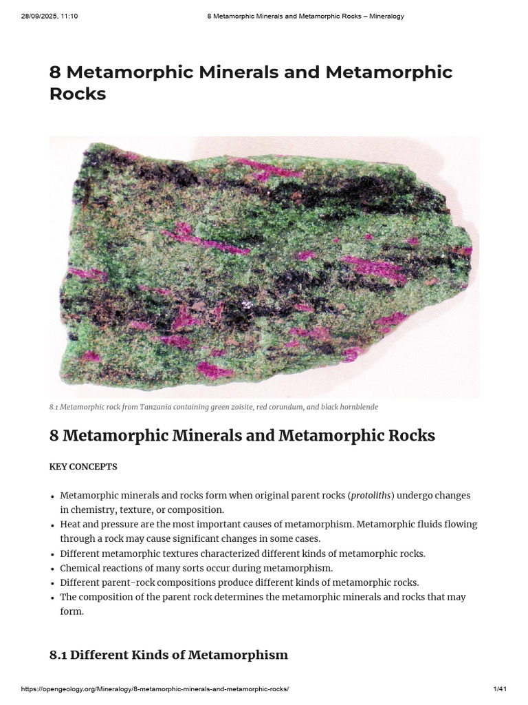8 Metamorphic Minerals and Metamorphic Rocks - Mineralogy | PDF | Slate ...