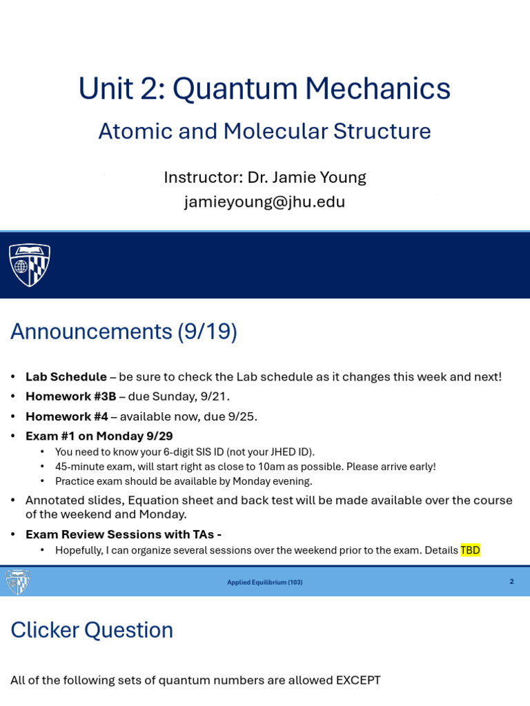 Applied Chem 103 - Lecture 7 - Many e Atoms ANNOTATED | PDF | Electron Configuration | Atomic ...
