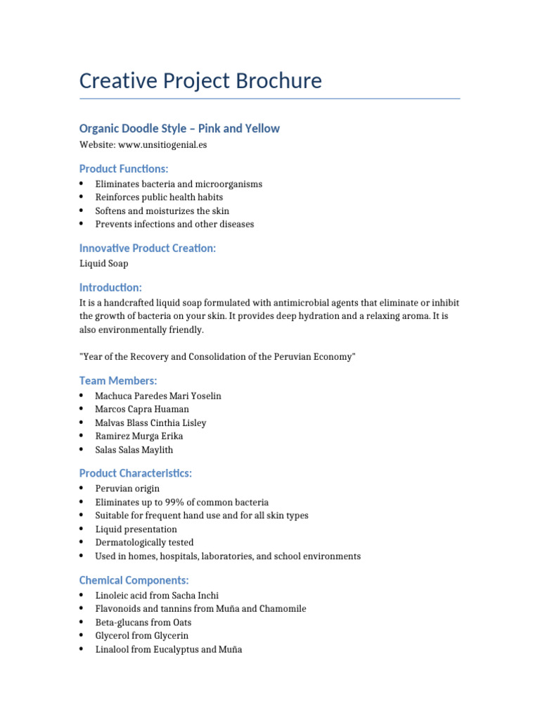 Antibacterial Liquid Soap Brochure | PDF