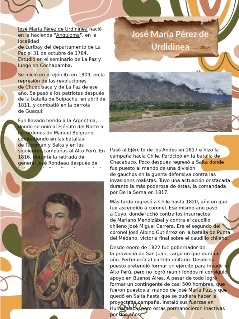 Jose Maria Perez de Urdidinea | PDF | América del Sur