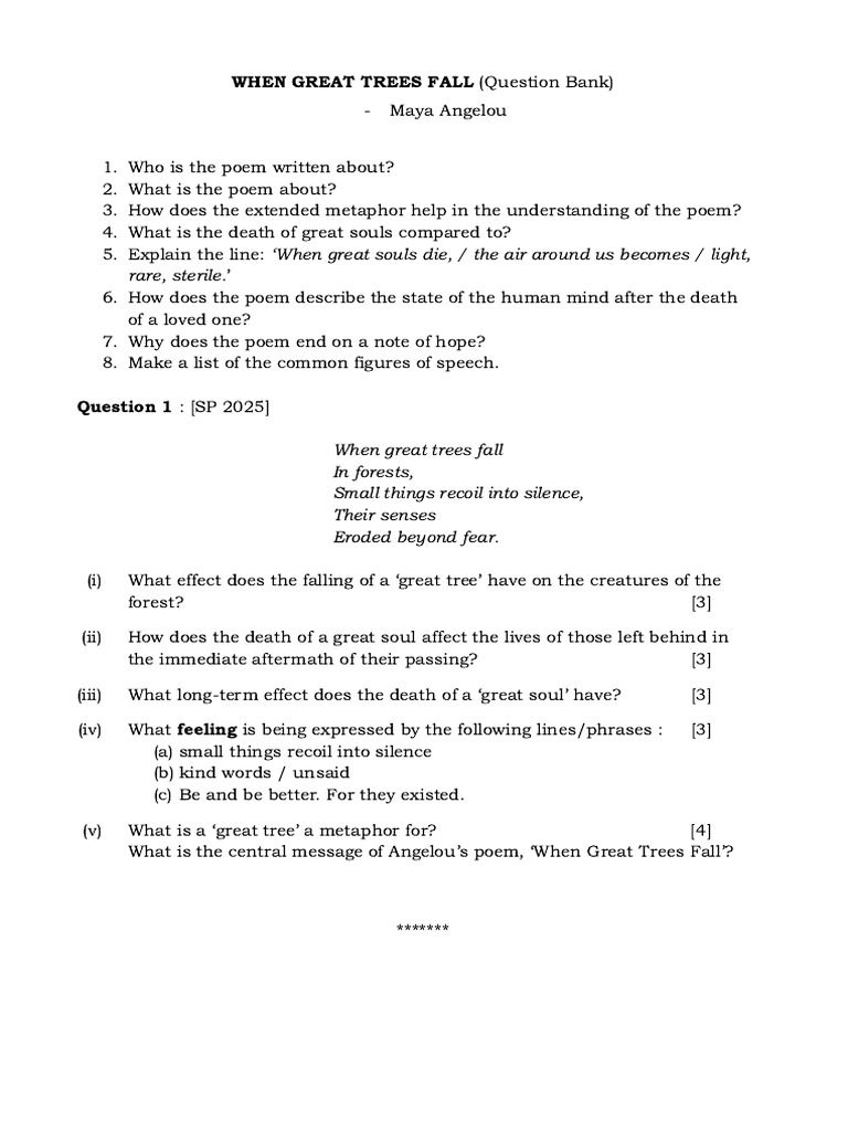 When Great Trees Fall QB | PDF