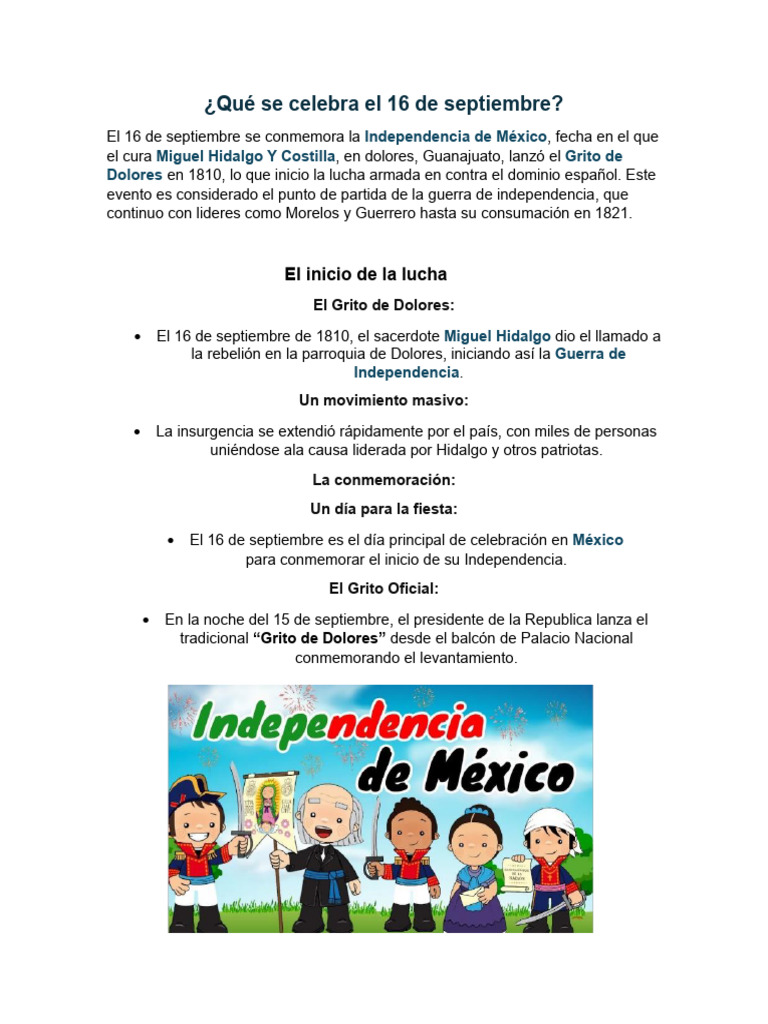 Qué Se Celebra El 16 de Septiembre | PDF