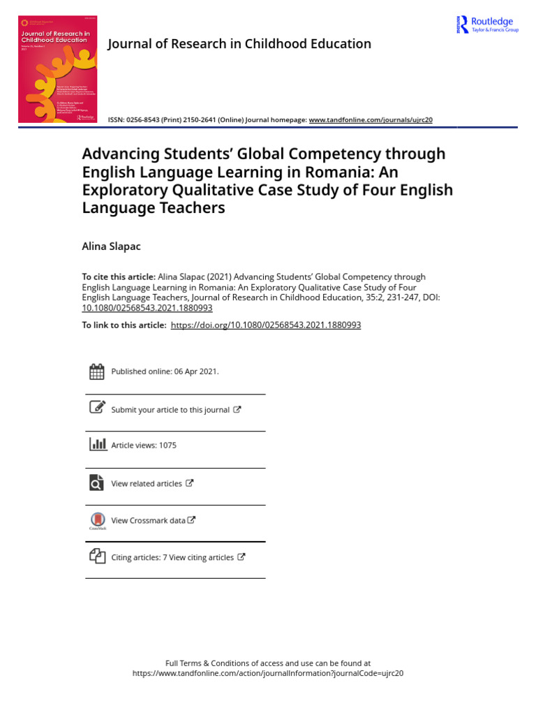 Enhancing Global Competency in Romania | PDF | Teachers | Language ...