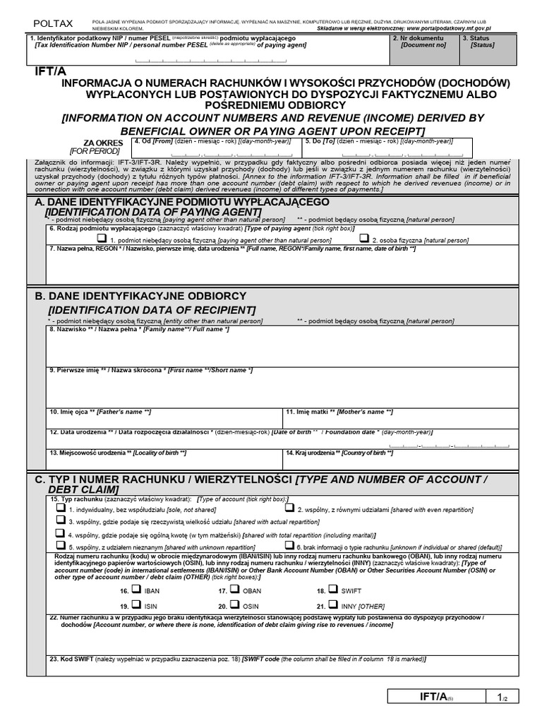 Form Ift A 2015 | PDF