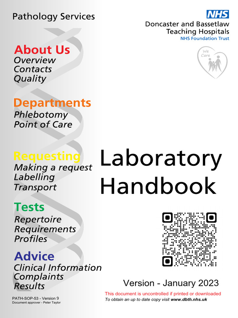 Pathology Services Laboratory Handbook | PDF | Medical Laboratory ...