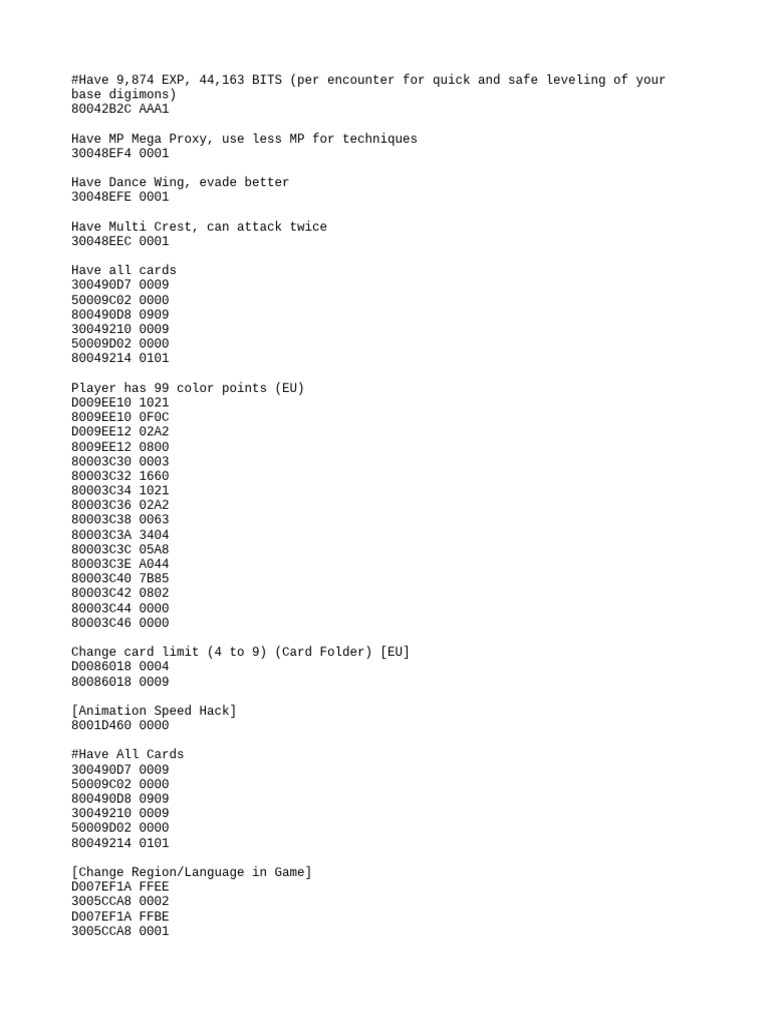 Digimon World 2003 (PAL-M5) .CHT | PDF