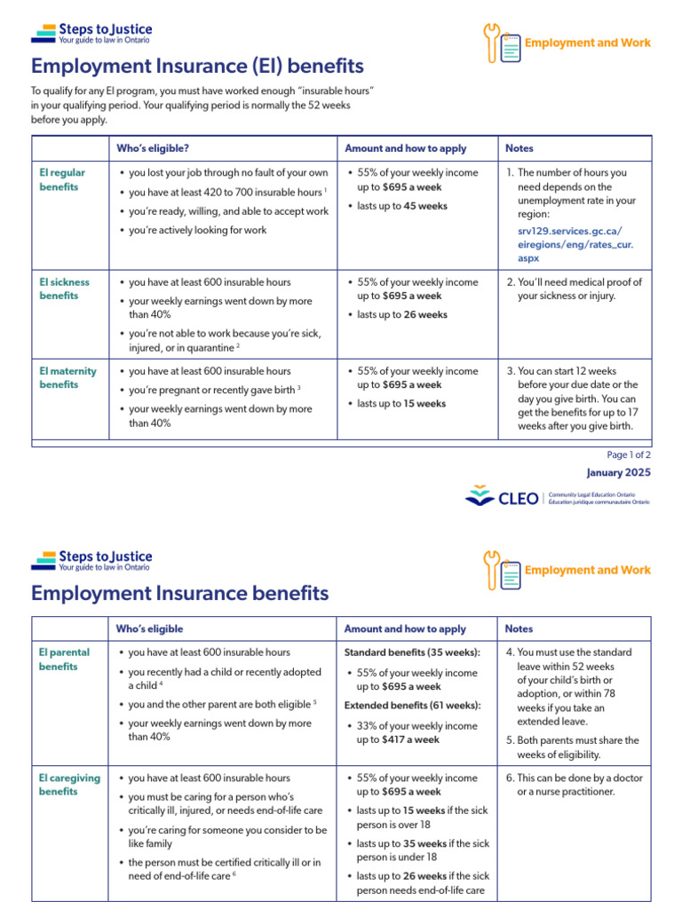 Employment Insurance Benefits | PDF | Unemployment Benefits | Employment