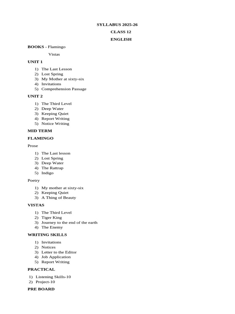 English 12 Syllabus 2025-26 | PDF