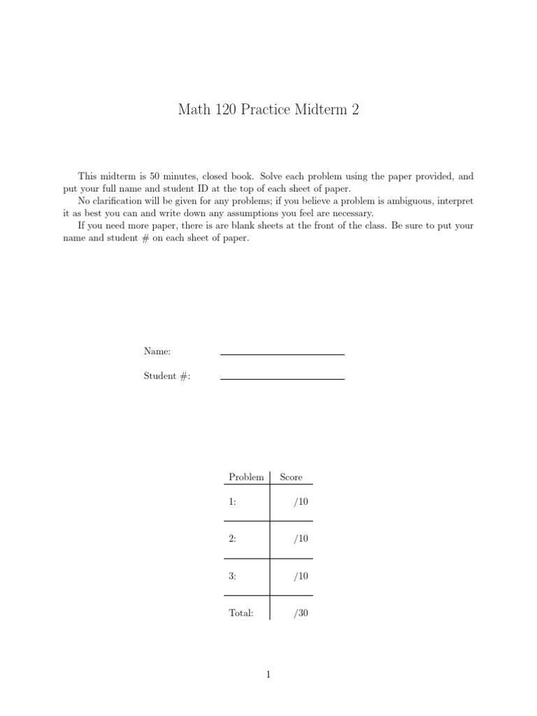 MATH120 Midterm 2 Practice | PDF | Function (Mathematics) | Polynomial