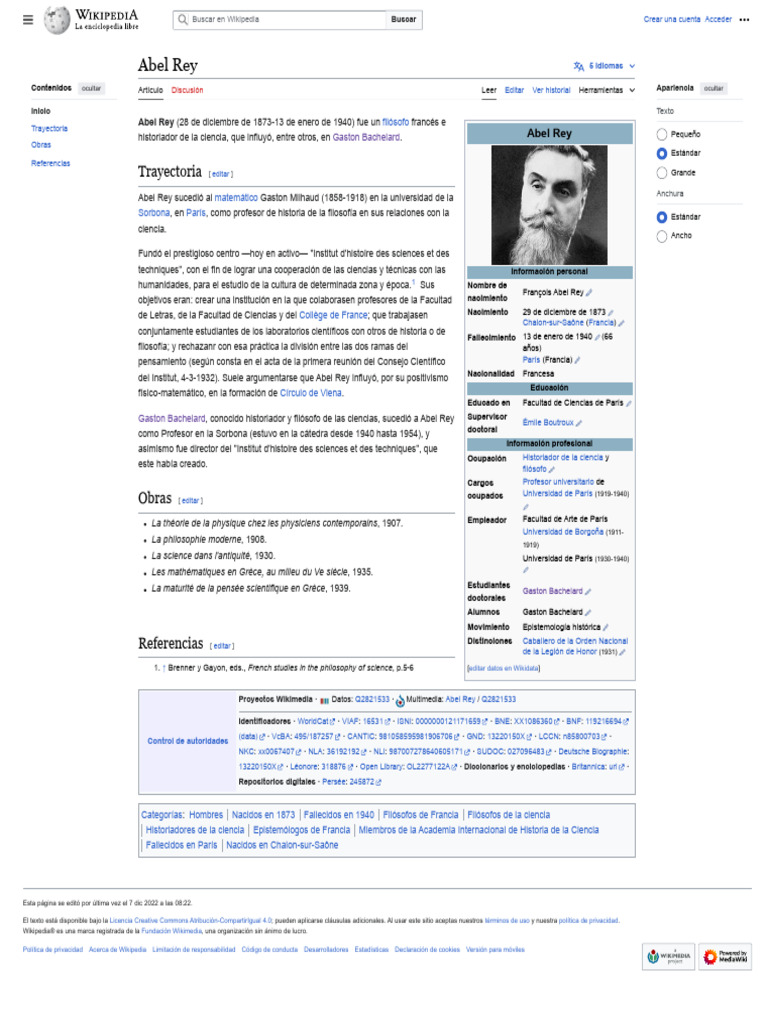 Abel Rey - Wikipedia, La Enciclopedia Libre | PDF | Science