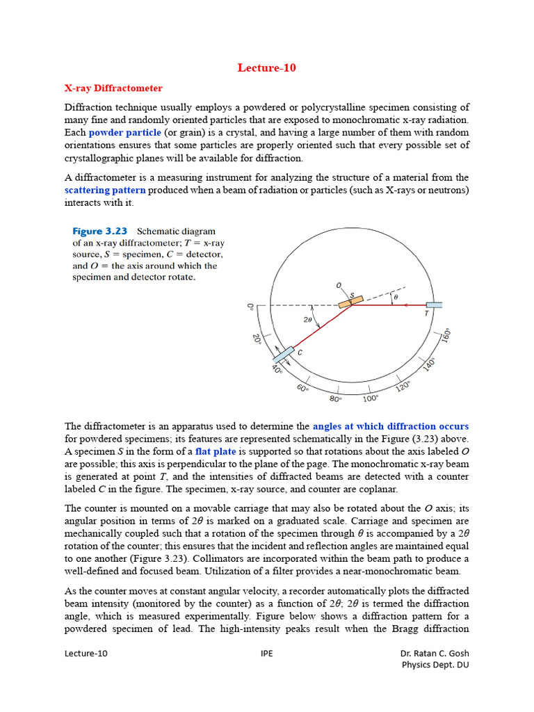 Lecture 10 | PDF | Crystallography | Diffraction