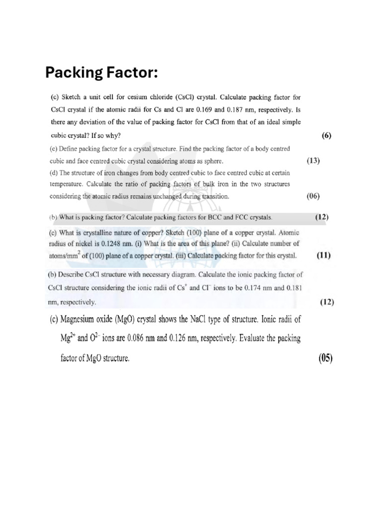 Structure of Matter Type Wise TF Question | PDF
