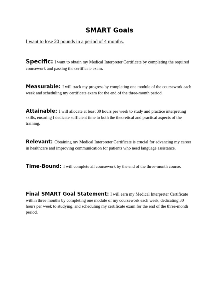 Smart Goals | PDF