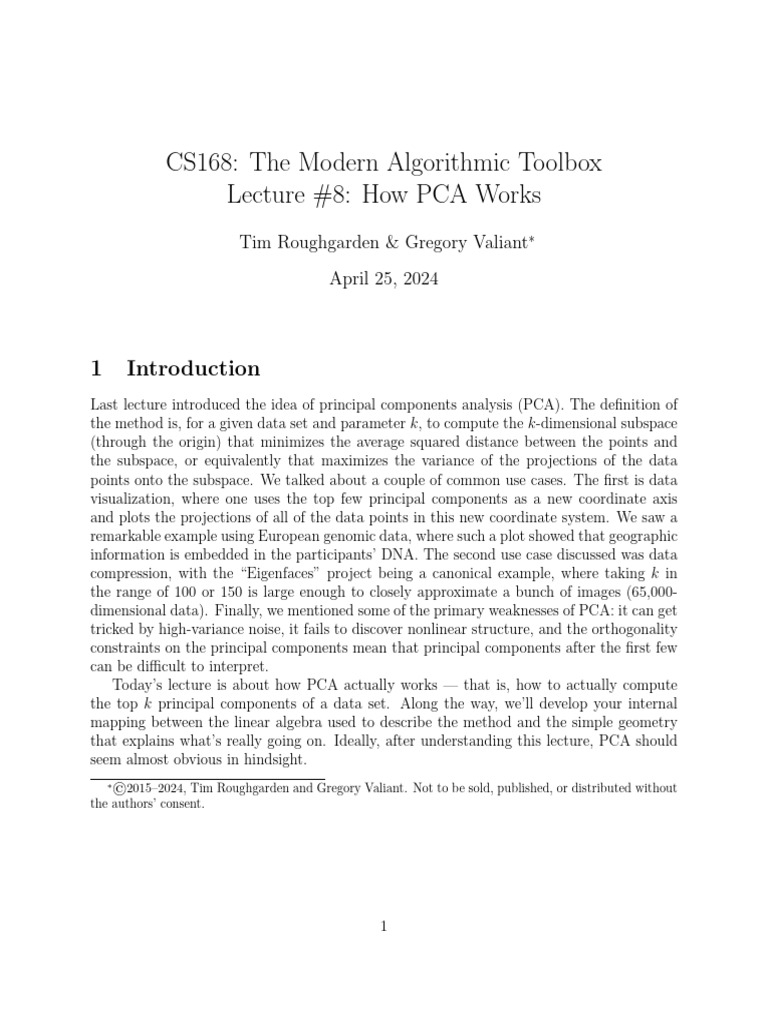 How PCA Works: A Detailed Guide | PDF | Principal Component Analysis ...