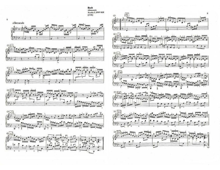 BACH - Partita I, BWV 825, Allemande | PDF
