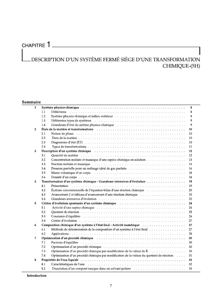 Chapitre N°1 - Description D'un Système Fermé Siège D'une ...