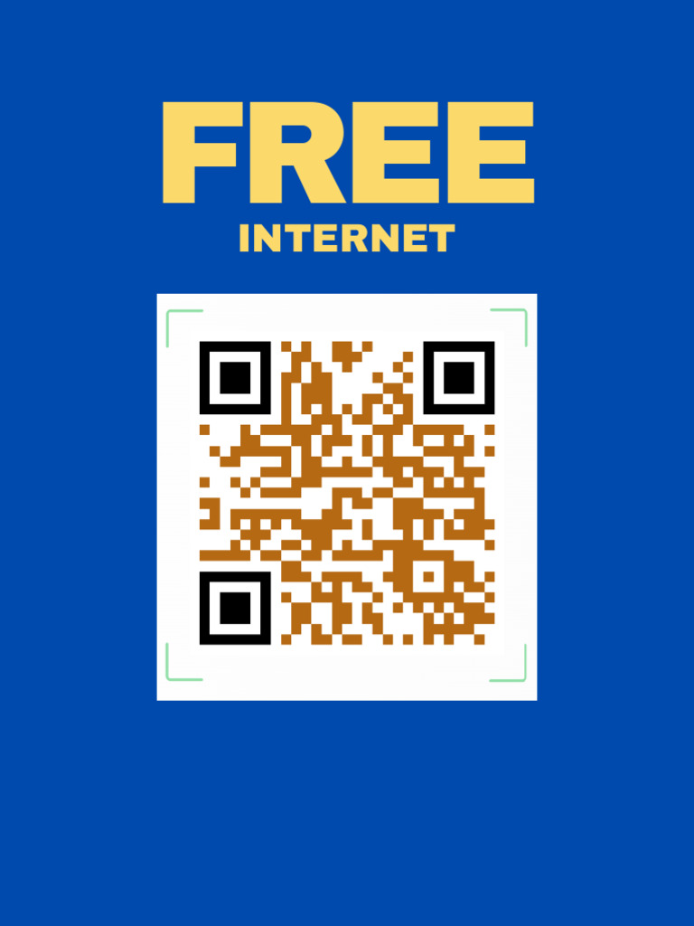 Blue Yellow Simple Bold Free Wi-Fi Flyer | PDF