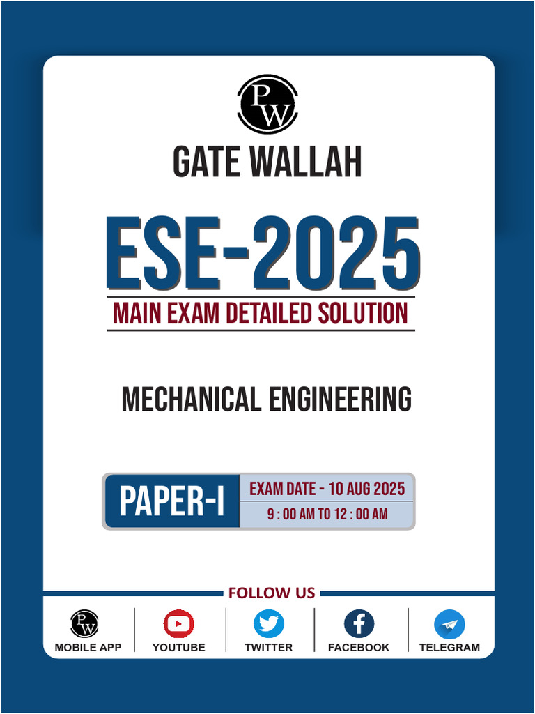 ESE Mains Paper-1 ME 2025 | PDF | Heat Transfer | Convection