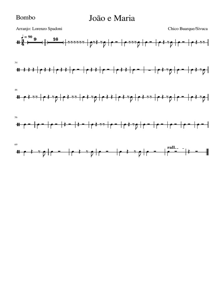 JOÃO E MARIA Score e Parts-Bombo | PDF