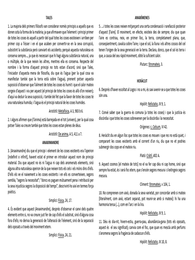 Textos Presocratics | PDF